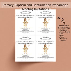 Primary Baptism and Confirmation Preparation Meeting Invitation, LDS ...