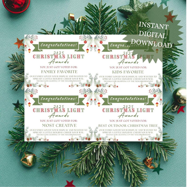 Best Christmas Light Awards, Printable Holiday Lights Contest ...