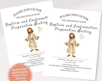Primary Baptism and Confirmation Preparation Meeting Invitation, LDS ...