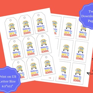 Welcome Back to School Printable Gift Tag, for Teachers, Students ...
