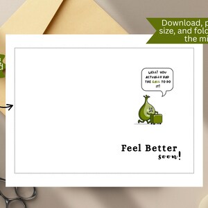 Printable Funny Gallbladder Surgery Get Well Soon Greeting Card, You ...