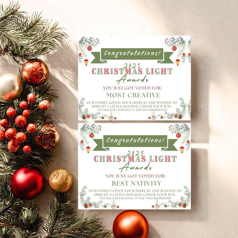 Best Christmas Light Awards, Printable Holiday Lights Contest ...