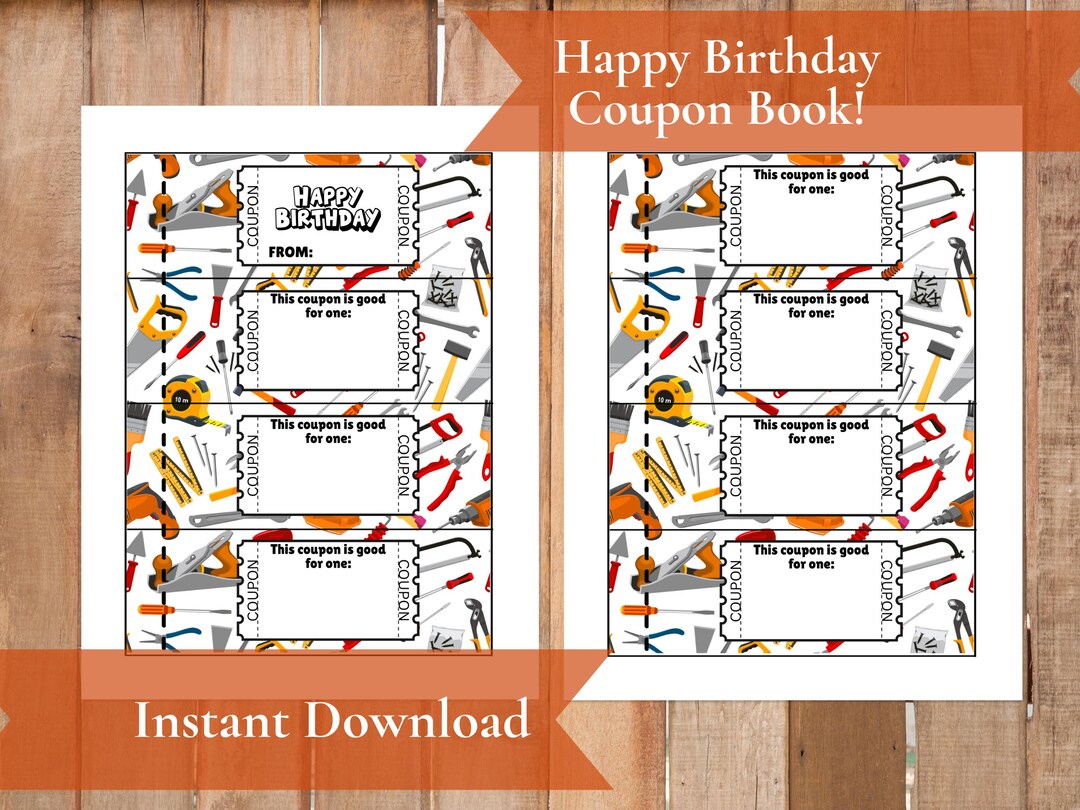 Happy Birthday Coupon Book, Printable Gift Idea for Dad, Grandpa ...