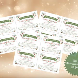Printable Christmas Light Awards, Holiday Contest Certificates (digital ...