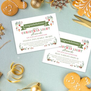 Printable Christmas Light Awards, Holiday Contest Certificates (digital ...