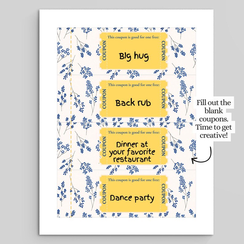 Printable Mother's Day Coupon Book, Instant Download, Coupon Book for ...