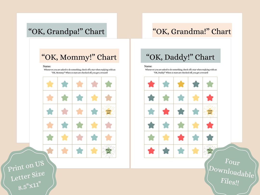 Printable, "ok, Mommy!" Chart, Positive Reinforcement, Reward-based ...