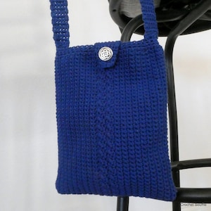 Navy Blue Crochet Crossbody Bag, Handmade Lined Fashion Bag/purse, FREE ...