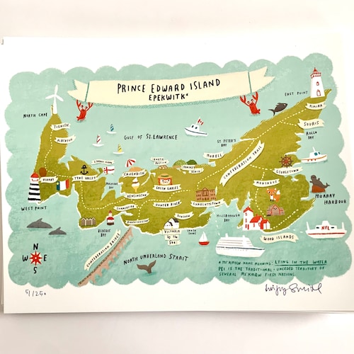 8.5x11 Illustrated Map of Prince Edward Island - Etsy Canada
