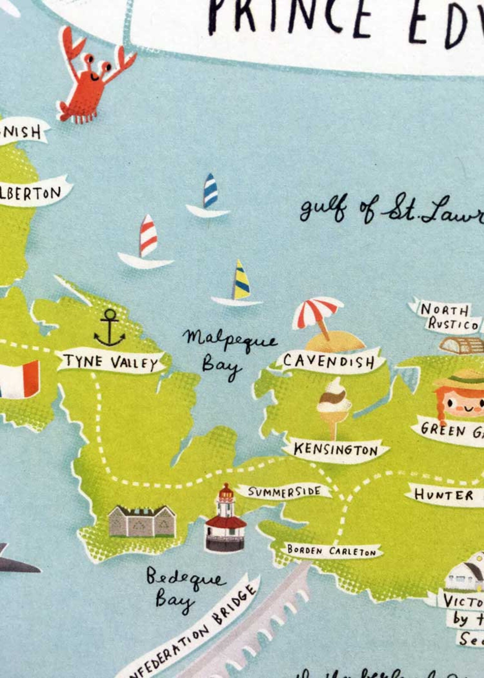 8.5x11 Illustrated Map of Prince Edward Island | Etsy Canada