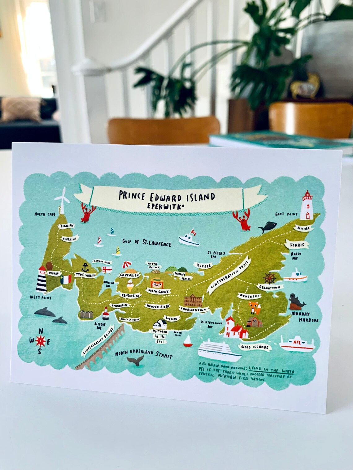 Map of PEI Blank Greeting Card with Envelope | Etsy