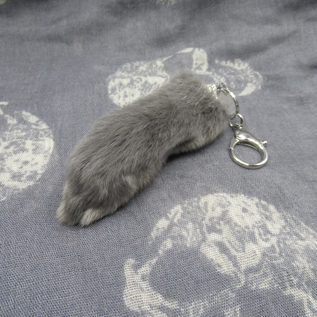 Taxidermy Rabbit's Foot, BLUE GREY Fur, Ethically Sourced Real Rabbit ...