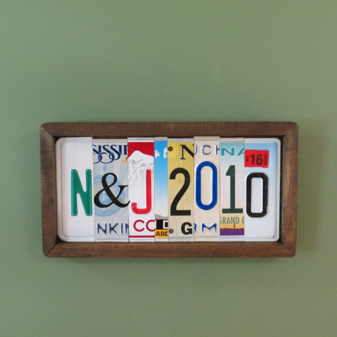 Custom License Plate Personalized Unique Wedding - Etsy
