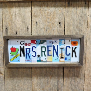 Personalized Custom Teacher Sign Made From License Plates - Etsy
