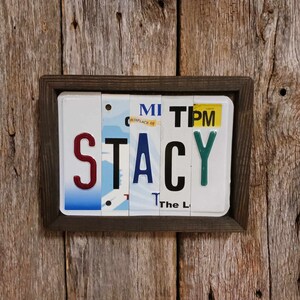 Personalized License Plate Name Sign: Framed Custom Wall Art - Etsy