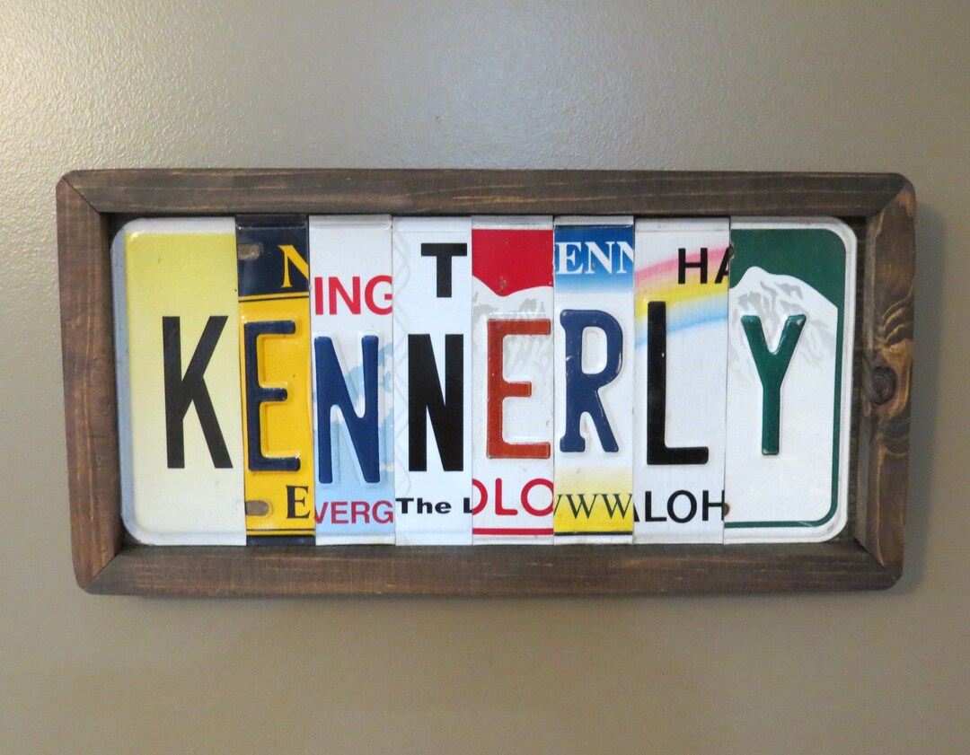 Custom License Plate Sign Last Name First Name - Etsy