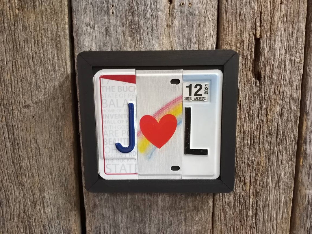 Black Stain frame Custom License Plate, Personalized, Unique , Wedding ...