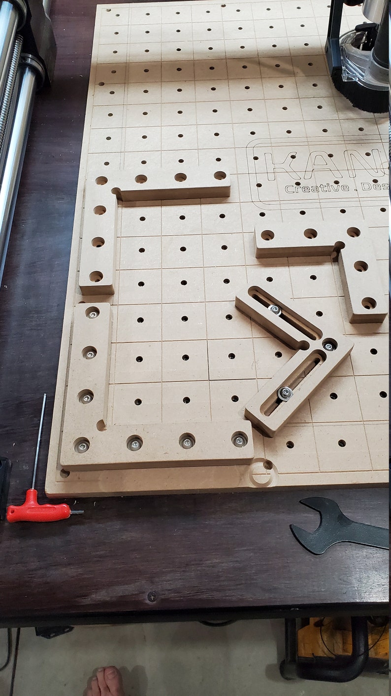 CNC Table Wasteboard - 33"x33" With 2" on Center T-nut Holes - Top Grid ...
