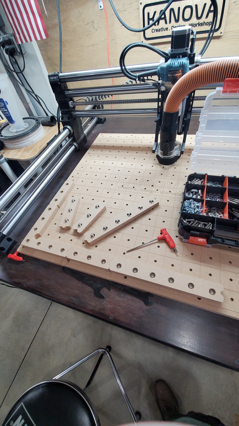 CNC Table Locating Stop Block W/ Modular Fence - for Wasteboard Systems ...