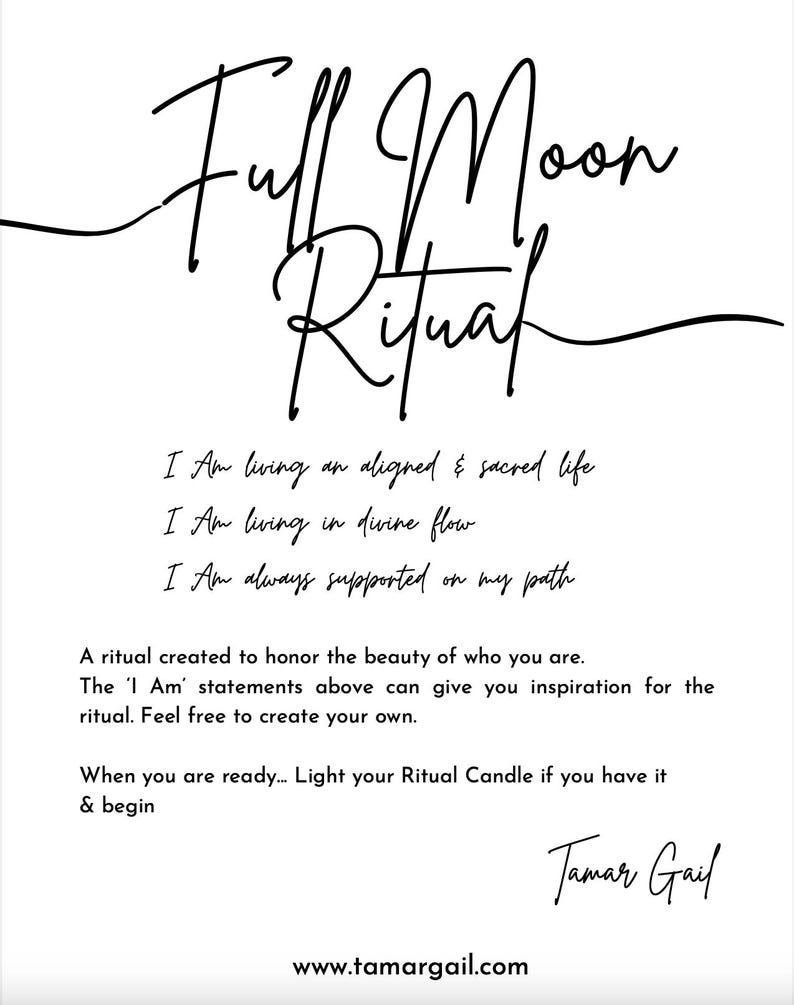 Full Moon Ritual, Self Care, Downloadable, Magic, Manifesting ...