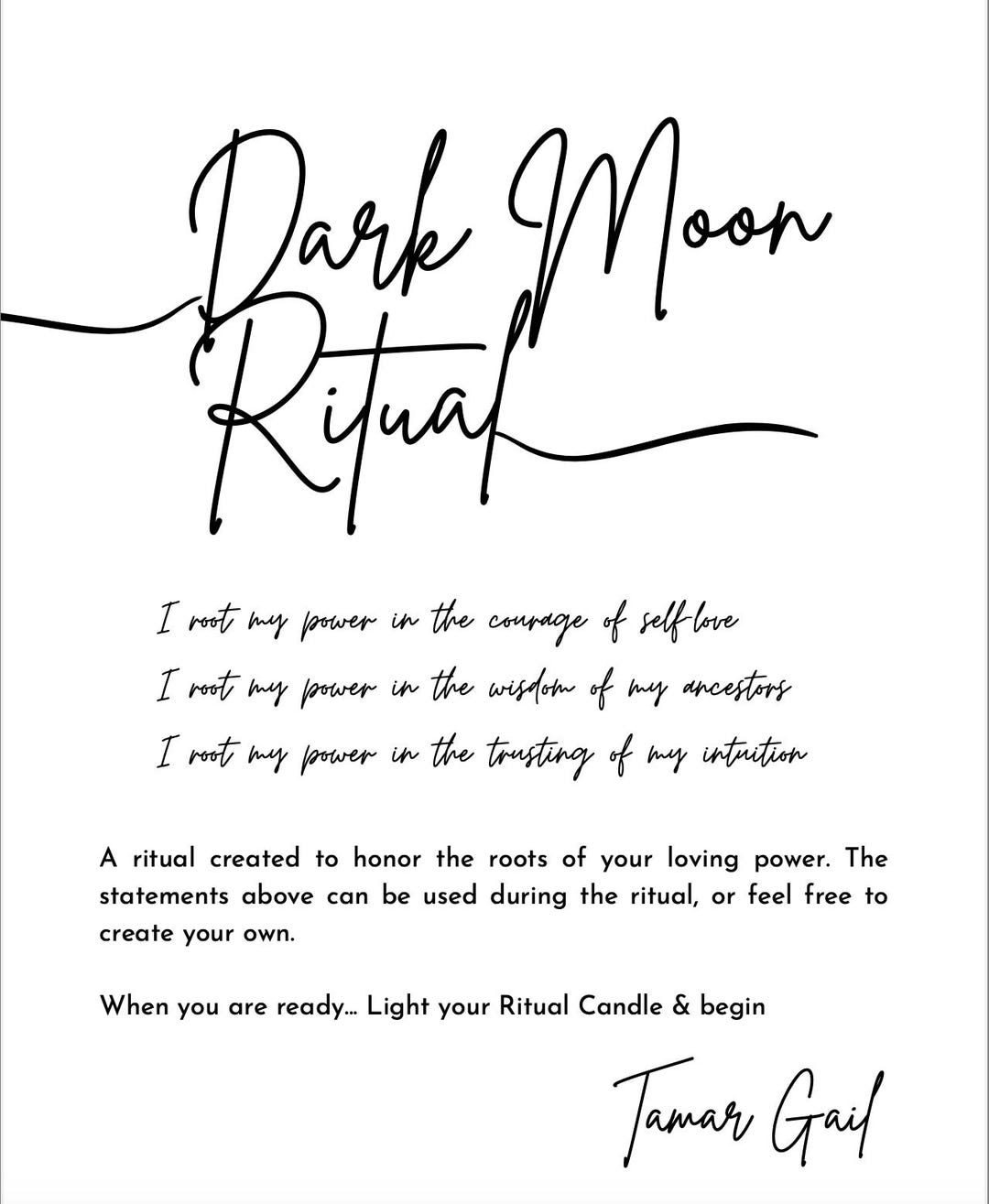 Dark Moon Ritual ~ Self Care, Downloadable, Magic, Manifesting ...