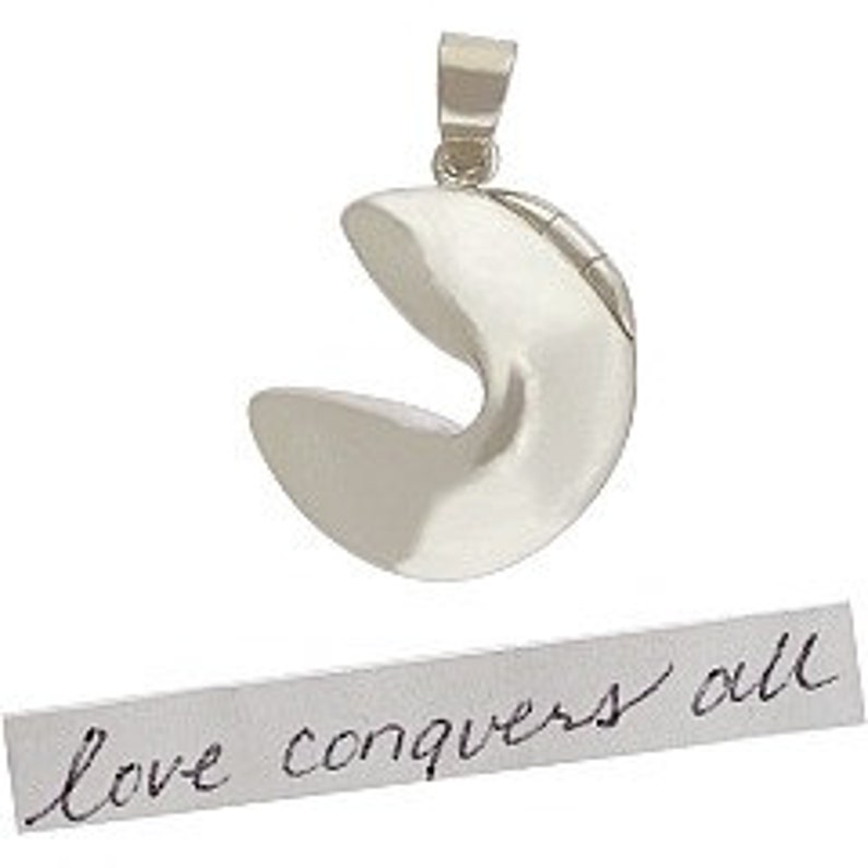 Sterling Silver Fortune Cookie Pendant - Etsy