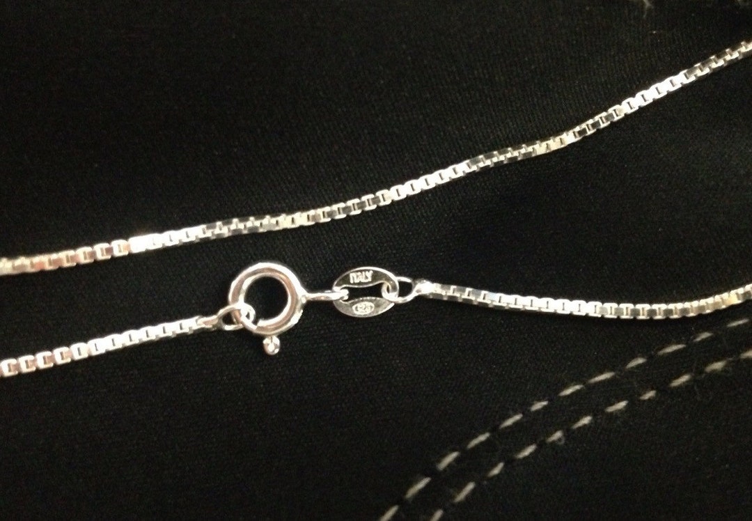 18in, Sterling Silver Box Chain With Spring Ring - Etsy