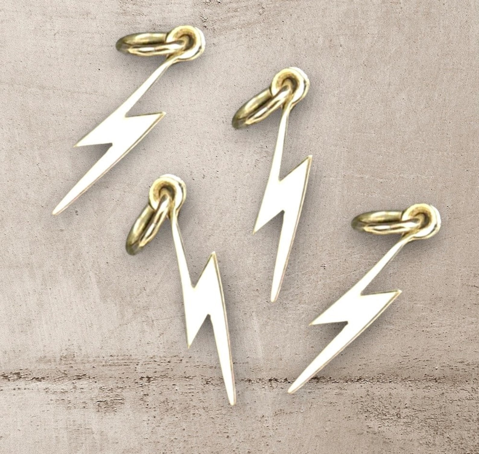Sterling Silver Tiny Lightning Bolt Charm - Etsy