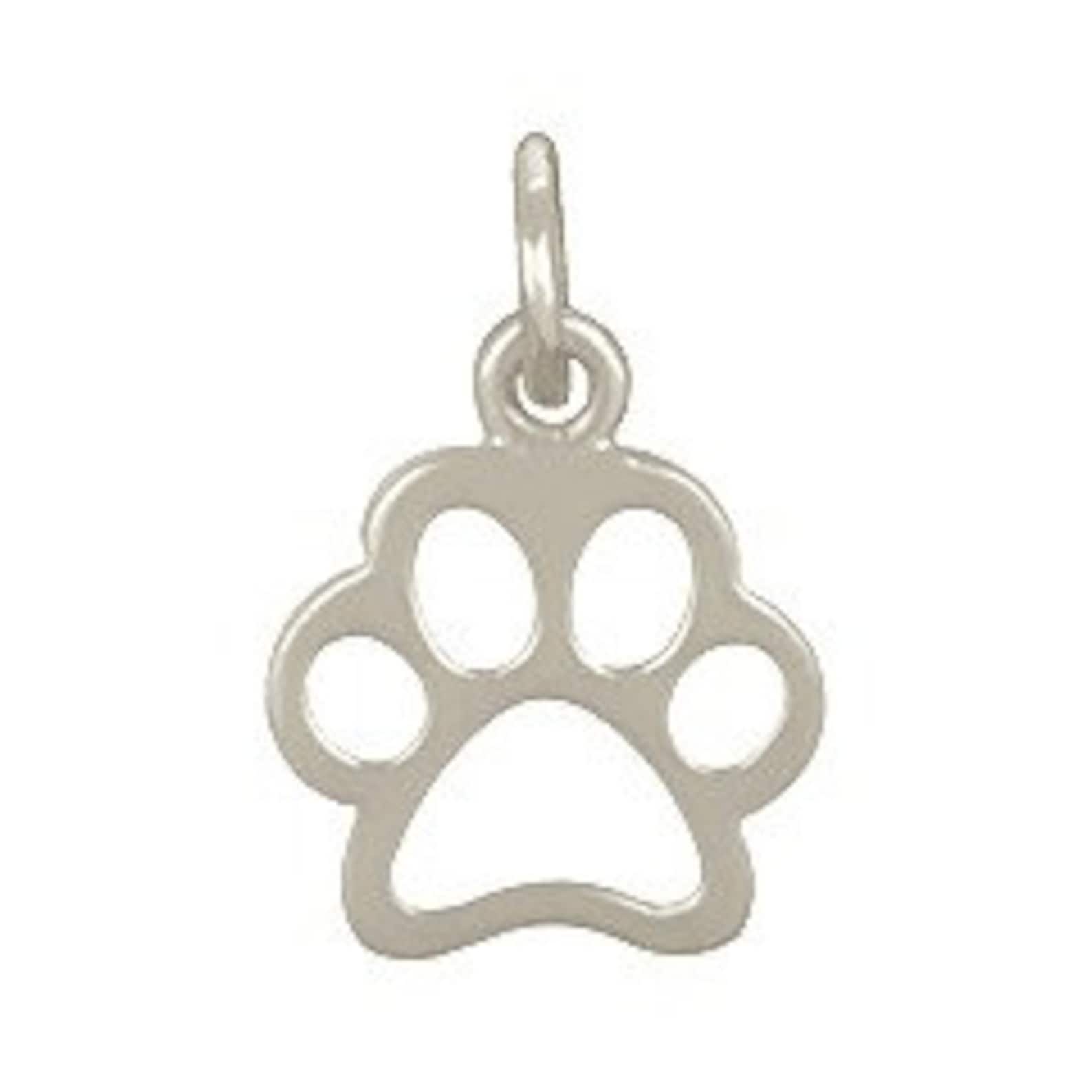 Sterling Silver Openwork Paw Print Charm - Etsy