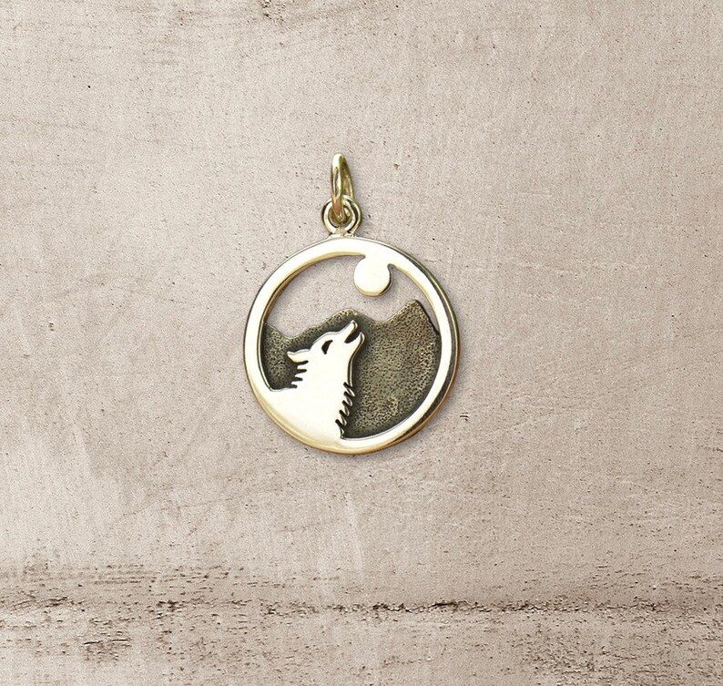 Sterling Silver Wolf Howling at Moon Charm nature Pack - Etsy