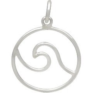 Sterling Silver Wave Pendant -beach-ocean-sea - Etsy