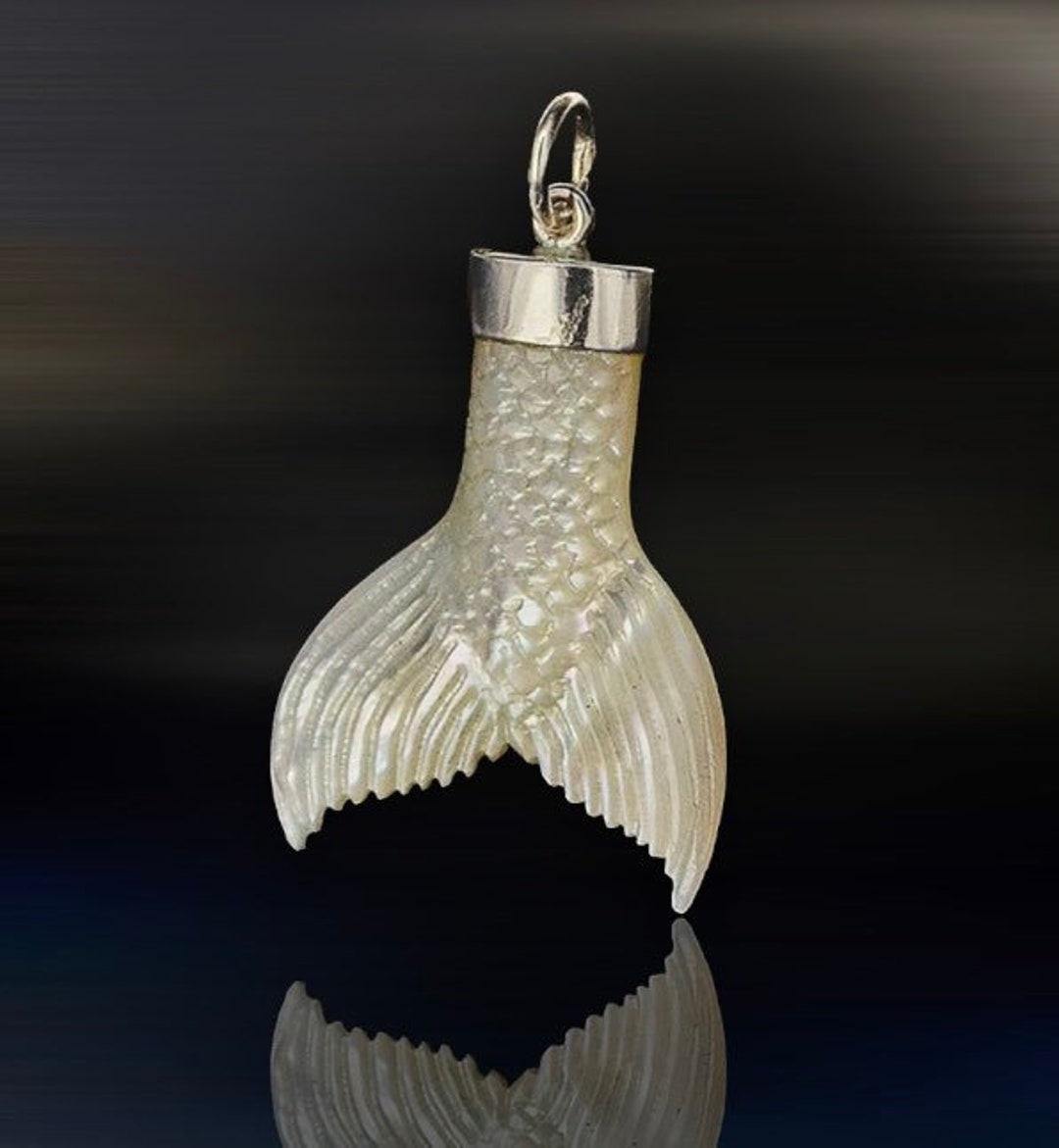 Mother of Pearl Mermaid Tail Pendant With Silver Bail Shell - Etsy