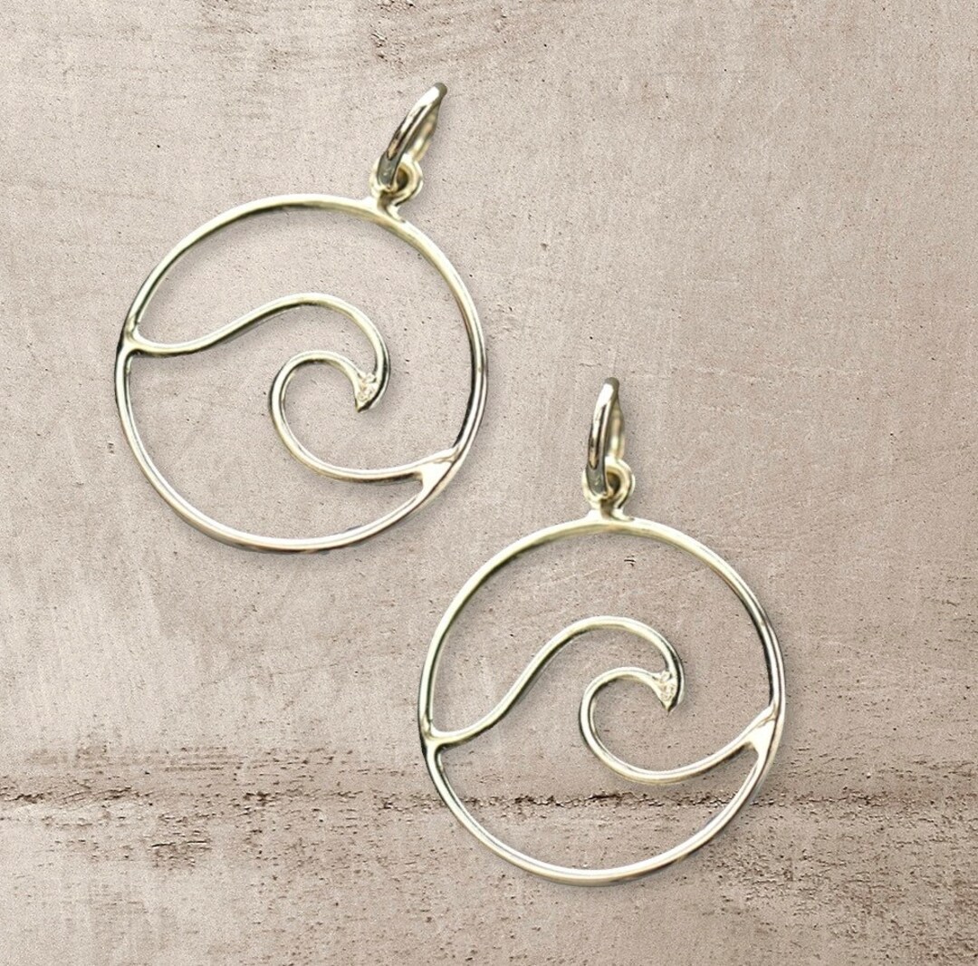 Sterling Silver Wave Pendant -beach-ocean-sea - Etsy
