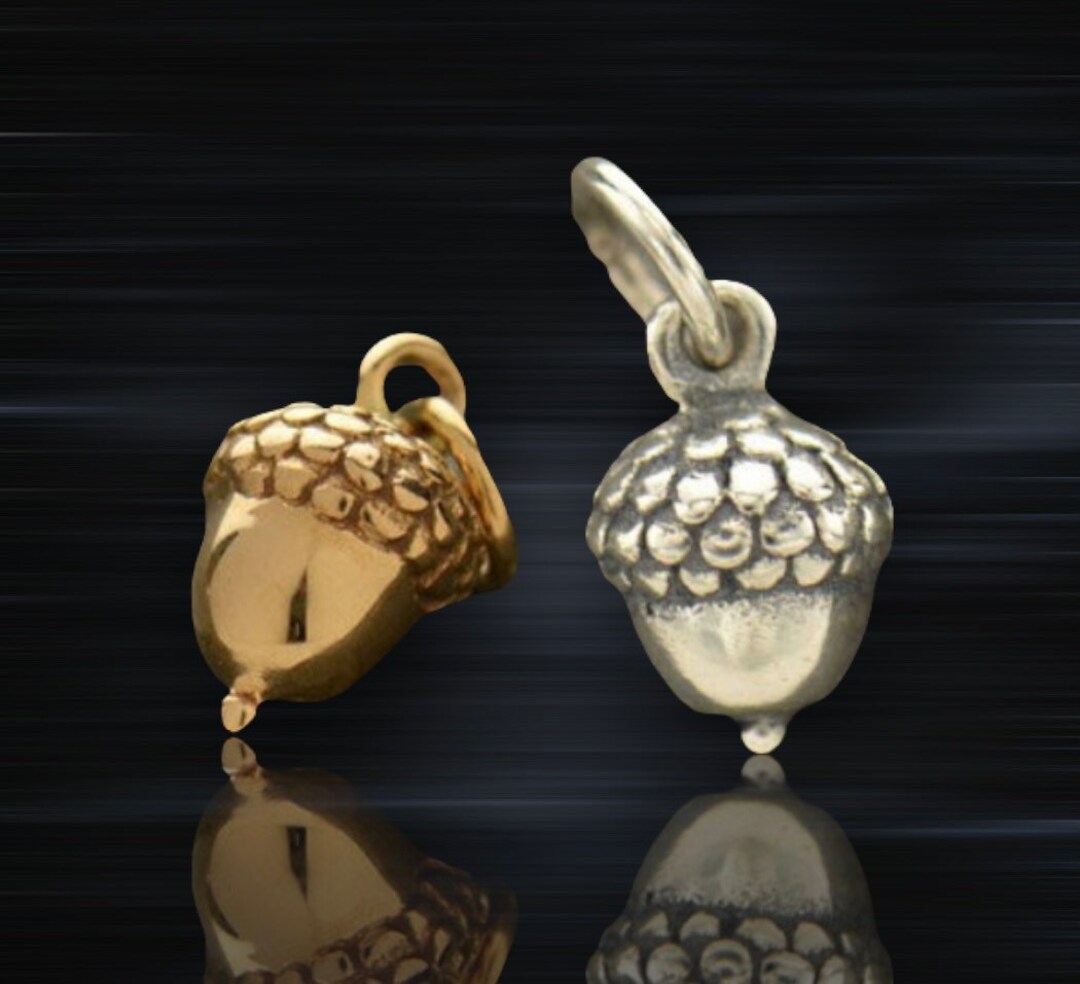 Small Sterling Silver or Bronze Acorn Charms -fall-good Luck-labors ...
