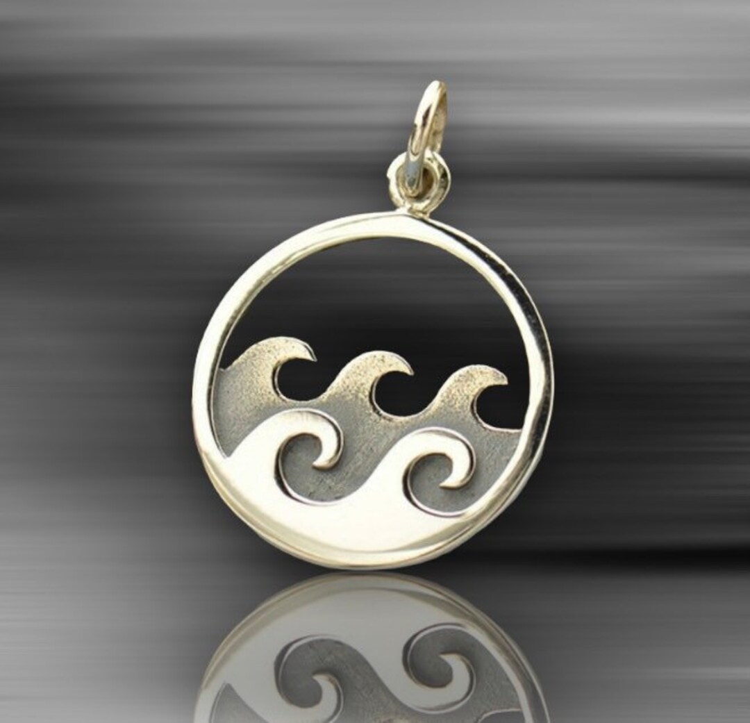 Sterling Silver Ocean Waves Pendant-sea - Etsy
