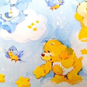 Vintage Care Bears in Clouds With Stars Wrapping Paper Sheet, 20 X 30 ...