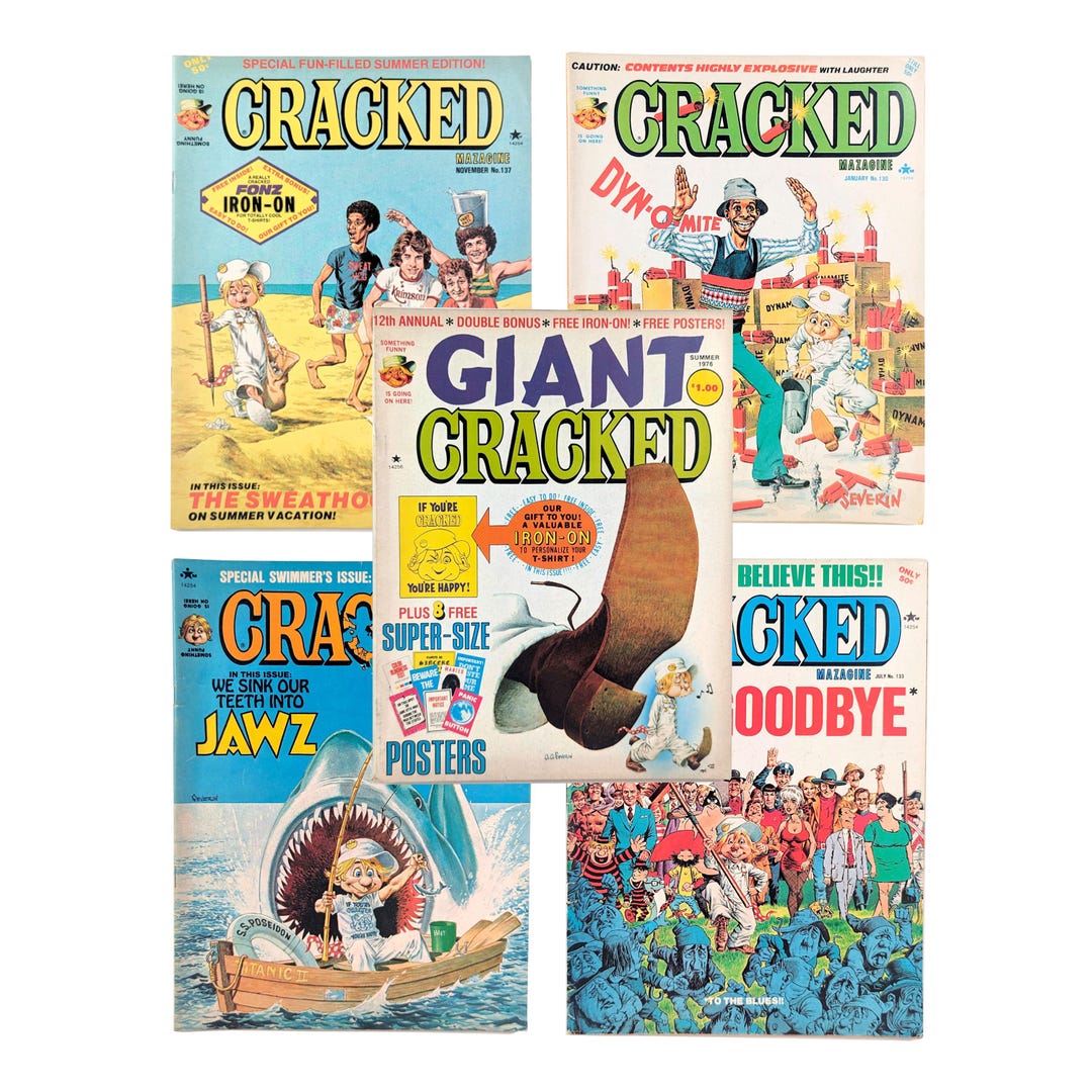 CRACKED Magazine 5 Issue Bundle, GIANT CRACKED Summer 1976, No.129, No ...