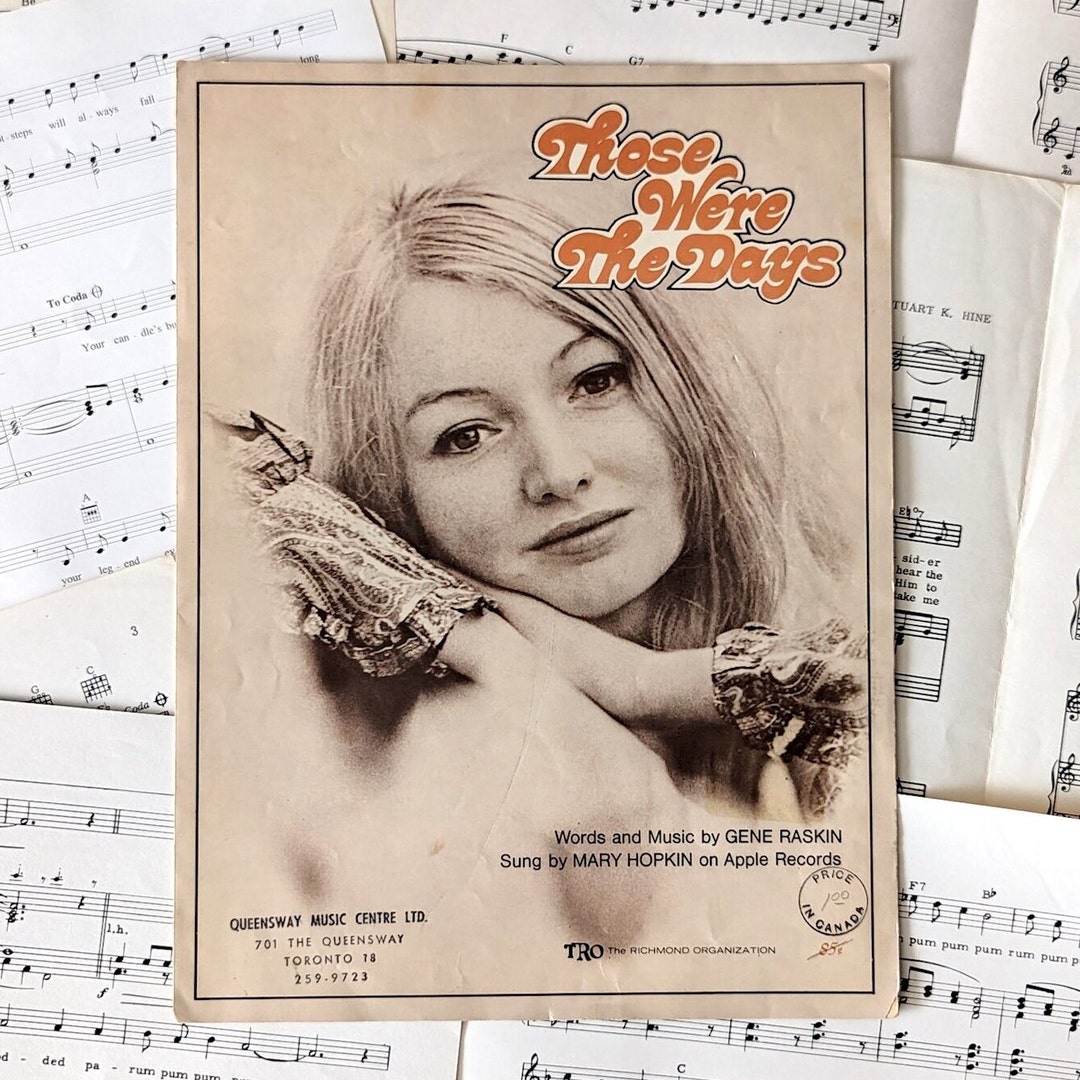 Those Were the Days 1962 Mary Hopkin by Gene Raskin Sheet Music - Etsy