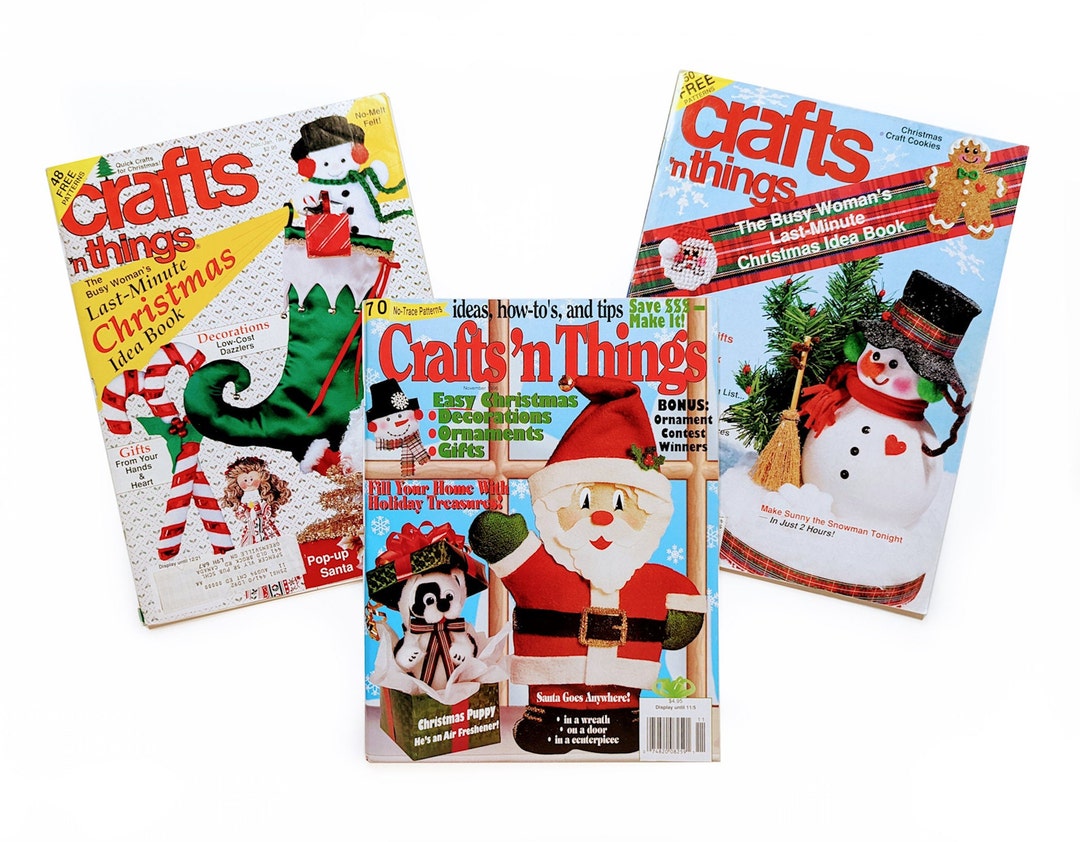 Vintage Christmas Craft Patterns Magazine Lot Craft N Things Lot of 3 ...