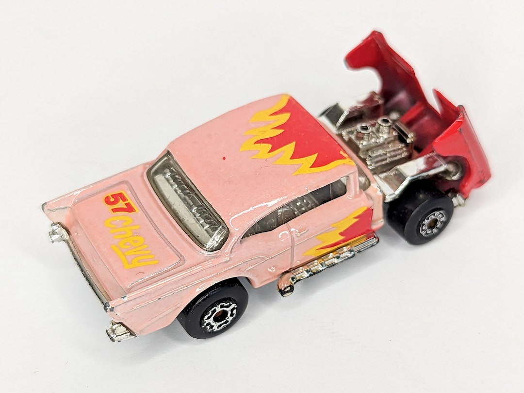 Matchbox 57 Chevy Pink and Red Flames, Superfast, Opening Hood, 1979 ...