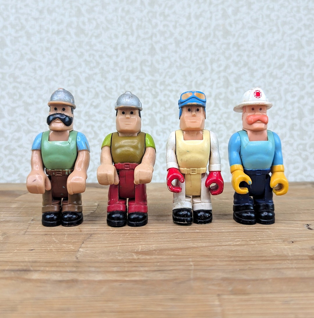 Vintage 1977 Fisher-price Husky Helpers Lot of 4 Figures, Construction ...