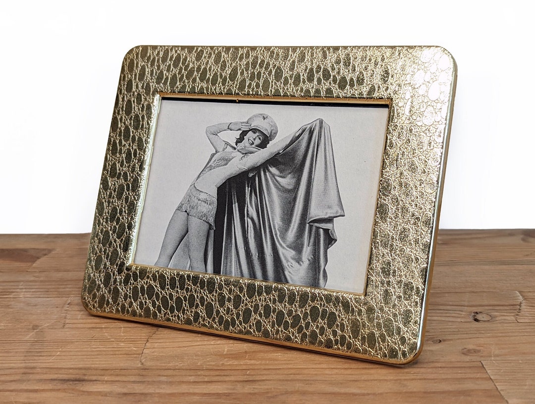 Unique Small Gold Photo Frame, Glam Decor 4.375 X 3 Photo Size, Faux ...