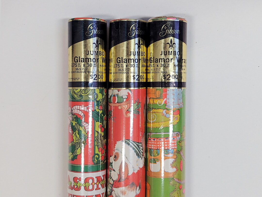 Vintage 1980s Christmas Wrapping Paper Gibson Glamour Wrap - Etsy