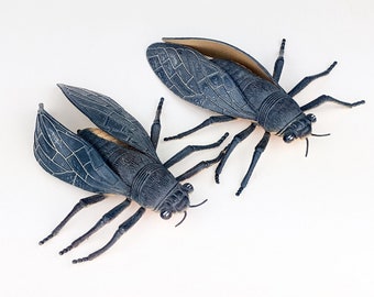 Pretend Play Vintage Plastic Bugs Plastic Cicada Toy Large Insect Toy ...
