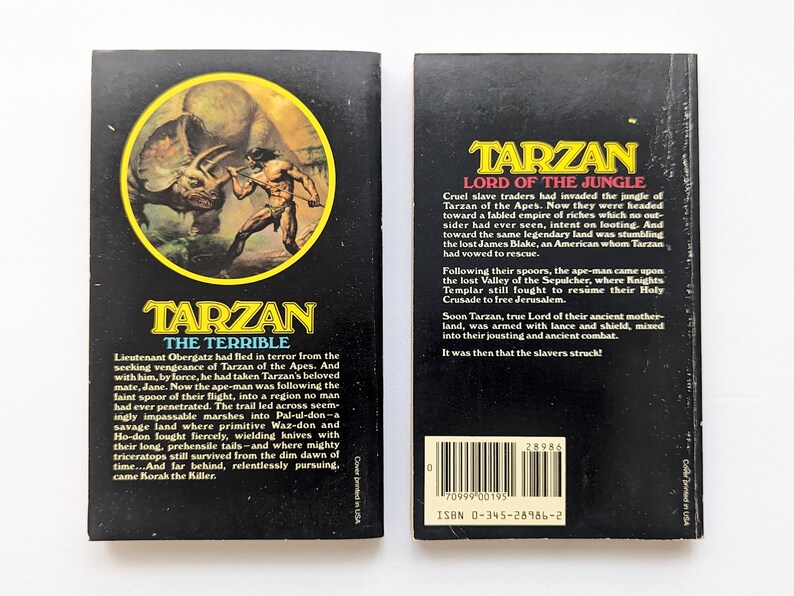 Vintage Tarzan Books, Boris Vallejo Cover Art, Ballantine Editions, Lot ...