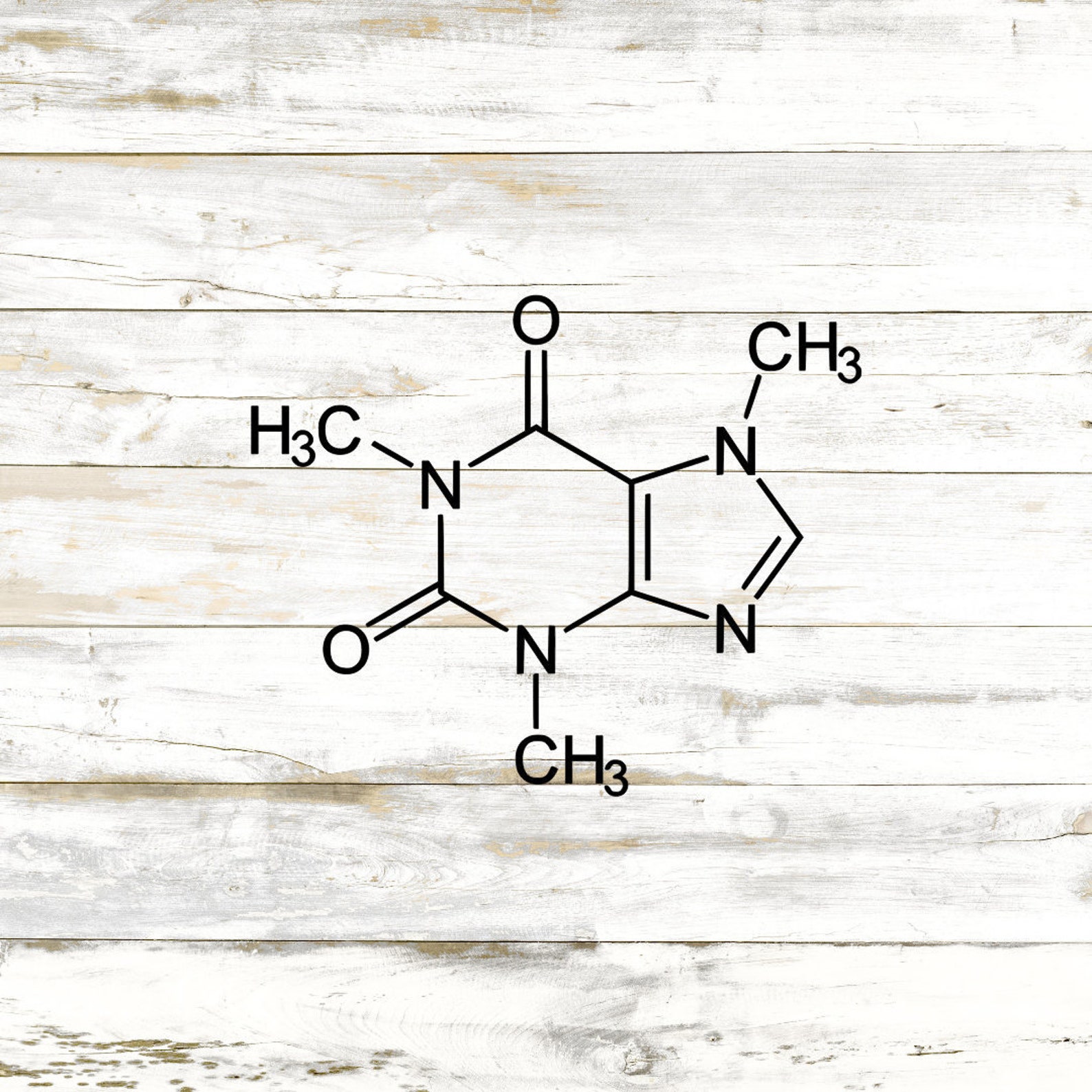 Caffeine Compound Chemical Structure Vinyl Decal Sticker | Etsy