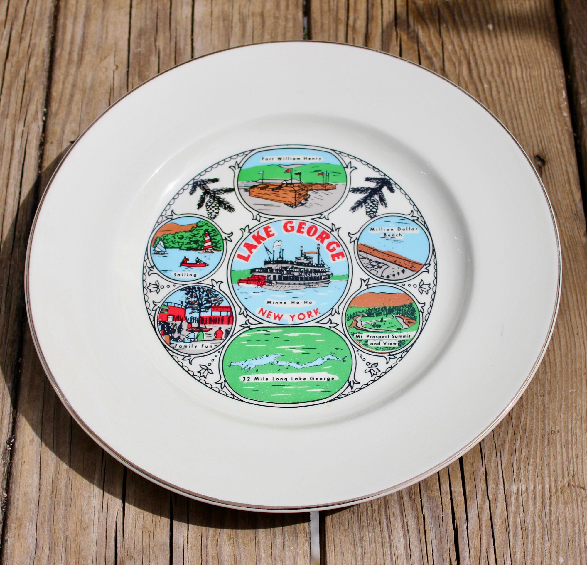 Collectibles Art & Collectibles Lake George New York Souvenir Plate ...