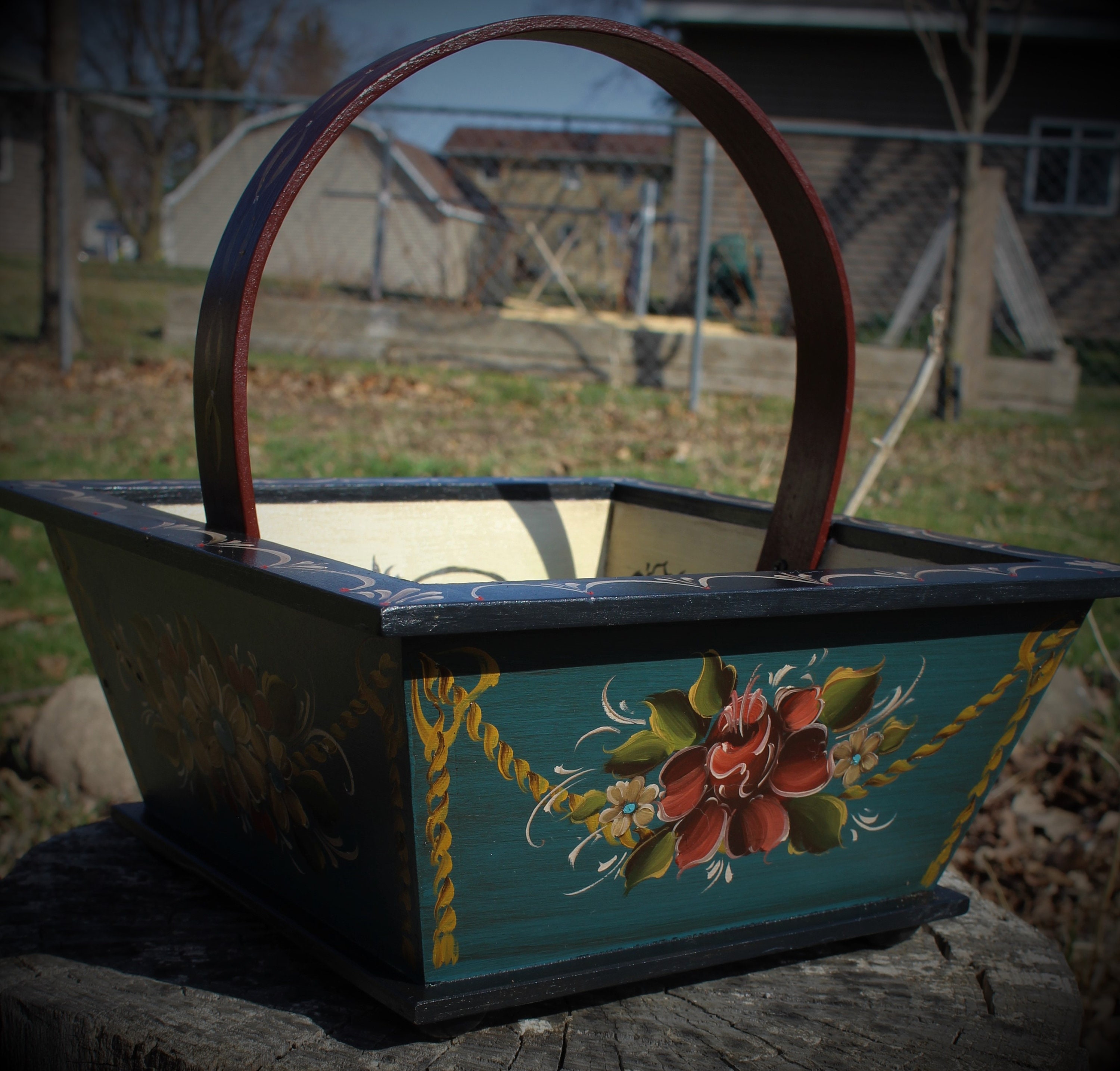 Beautiful Norewgian Rosemaling Hand Painted in the Valdres Style Bass ...