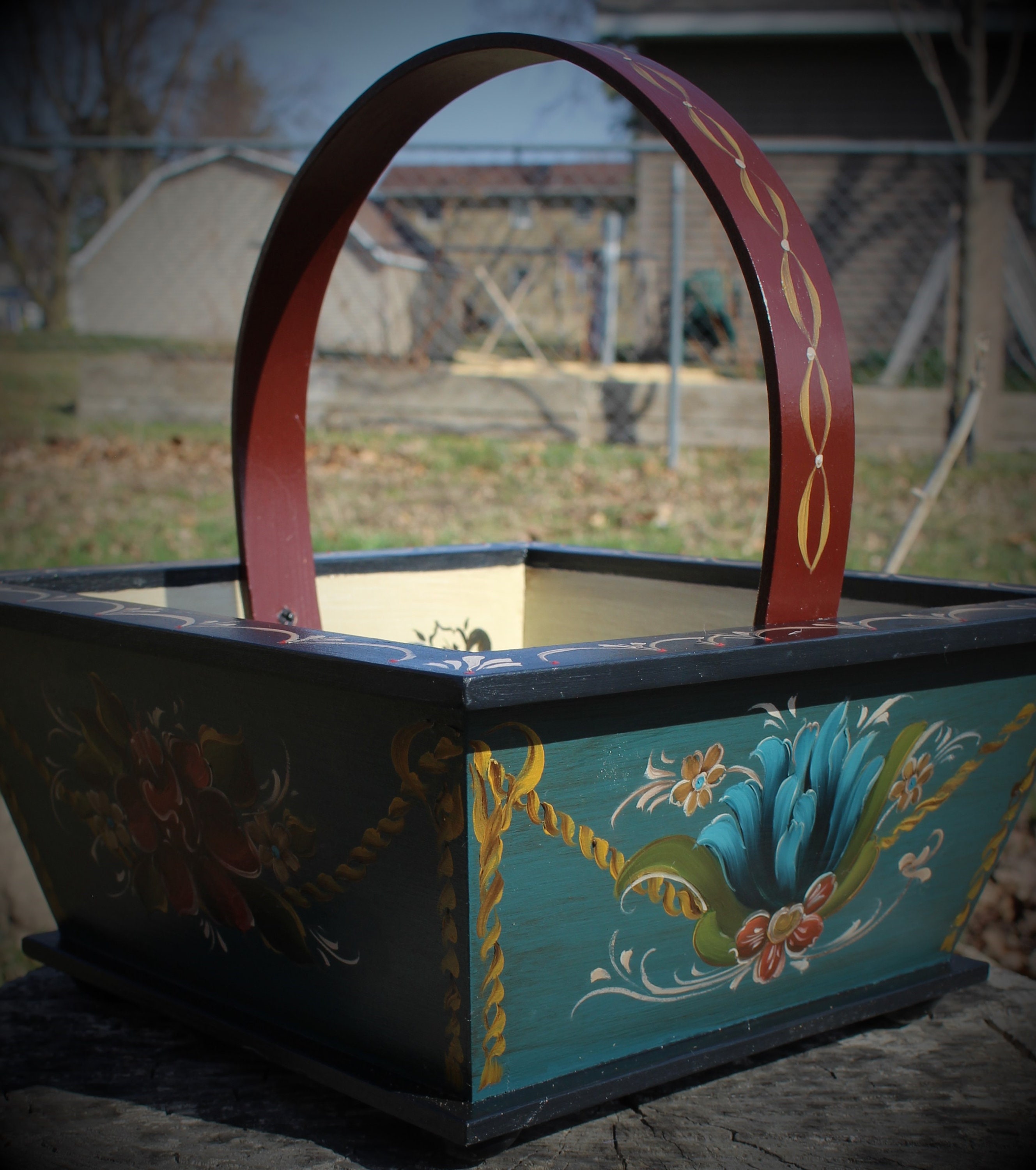 Beautiful Norewgian Rosemaling Hand Painted in the Valdres Style Bass ...