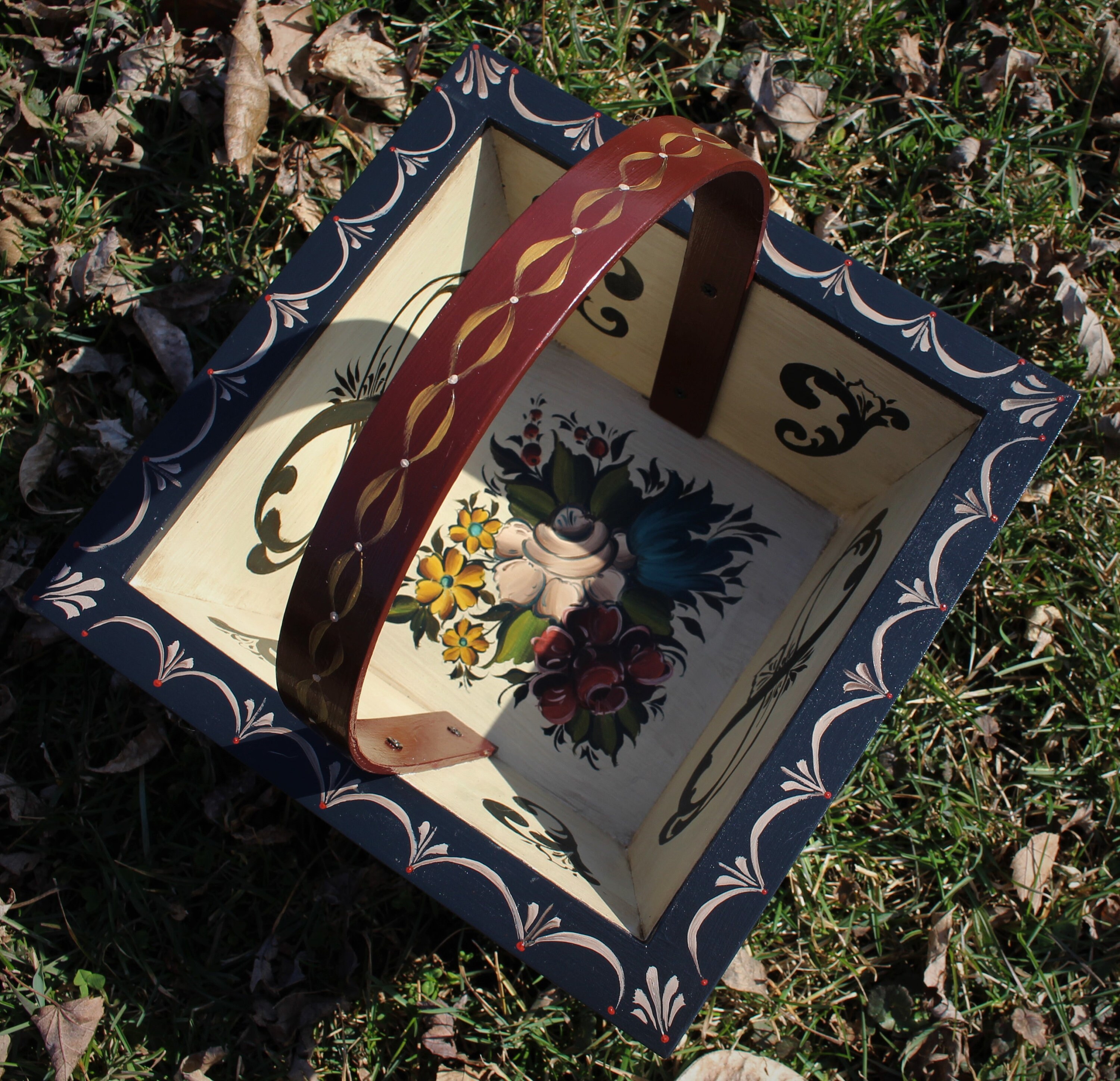 Beautiful Norewgian Rosemaling Hand Painted in the Valdres Style Bass ...